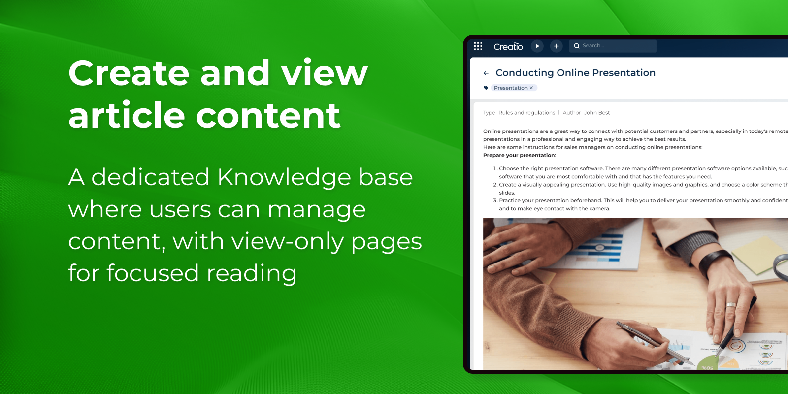 Knowledge Management | Creatio Marketplace